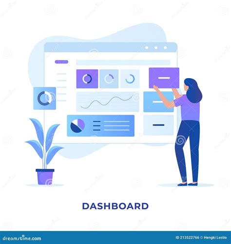 Website Admin Dashboard Design Illustration Concept Stock Vector
