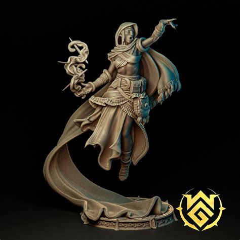 Dagger Dancer Psychic Half Orc Sorcerer 3d Printed Miniature By Th
