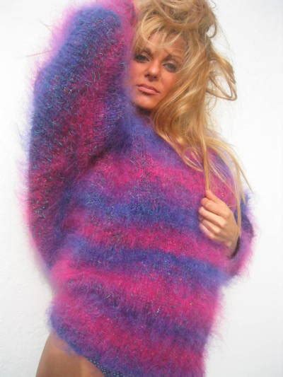 Angelique In Bue And Pink Mohair Sweater Tumbex