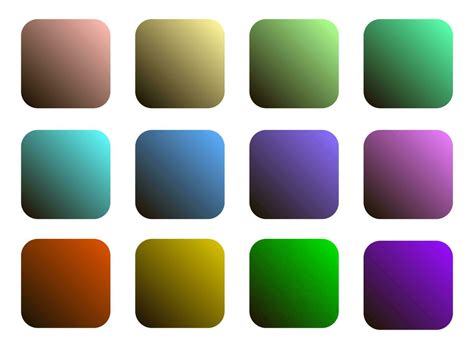 Colorful Brown Oil Color Shade Linear Gradient Palette Swatches Web Kit Rounded Squares Template