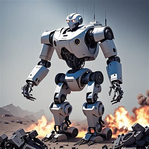 Premium Photo Ai Generated Content Robot Warriors On The Frontline