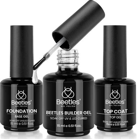 Beetles Gel Polish 3pcs 15ml Top And Base Coat Builder Nail Gel Set No