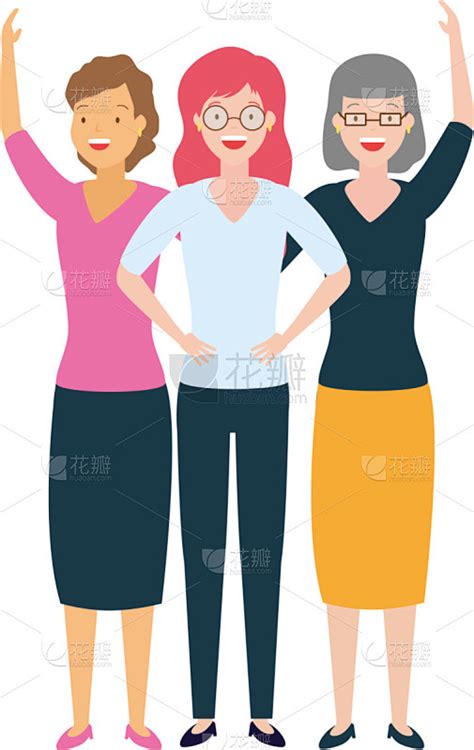 多样 女人 人群 分离着色 人 清新 肖像 美 人种 相伴
