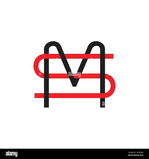Letter Ms Simple Linked Overlapping Line Logo Vector Stock Vector Image And Art Alamy