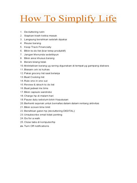 How To Simplify Life Pdf