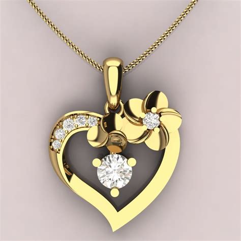 Heart Pendent With Diamonds 3d Model 3d Printable Cgtrader