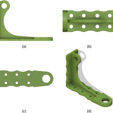 3d rendering a side view b top view c bottom view d 3d view