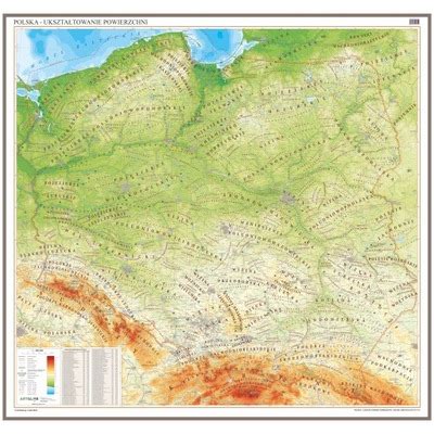 POLSKA MAPA ŚCIENNA FIZYCZNA NAKLEJKA BEZKLEJOWA 10765133612