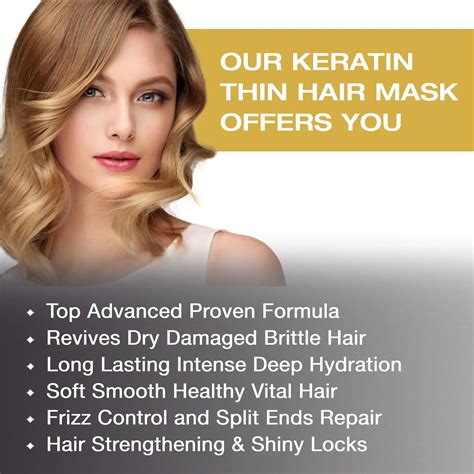 Keratin Strengthening Hair Mask Deep Conditioner For Thin Brittle Hair