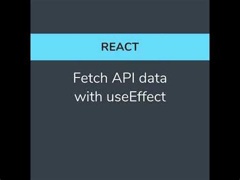 React - Fetch API data with useEffect - YouTube