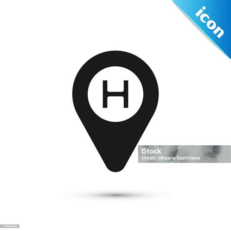 흰색 배경에 격리 된 회색 헬리콥터 착륙 패드 아이콘 헬리패드 지역 플랫폼 H 문자 벡터 건설 산업에 대한 스톡 벡터 아트 및