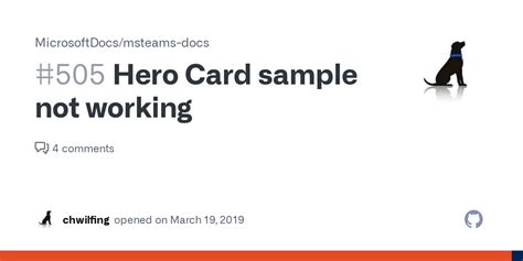 Hero Card Sample Not Working Issue Microsoftdocs Msteams Docs
