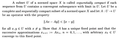 Solved A Subset U Of A Normed Space X Is Called Sequentially
