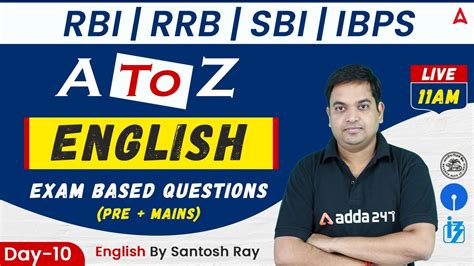 Rbi Rrb Sbi Ibps A To Z English Exam Based Questions Pre