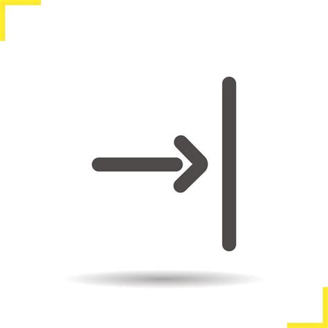 Voer Het Glyph Pictogram Van De Deurpijl In Slagschaduw Silhouet