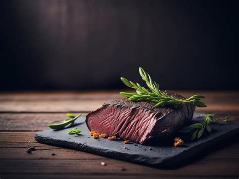 Premium Ai Image Cut Of Seared Grilled Beef Flavored With Rosemary