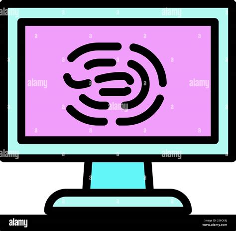 Forensic Laboratory Fingerprint Icon Outline Forensic Laboratory Fingerprint Vector Icon For