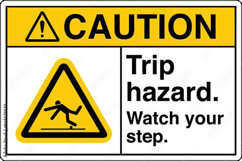 Safety Sign Marking Label Symbol Pictogram Standards Caution Floor Trip