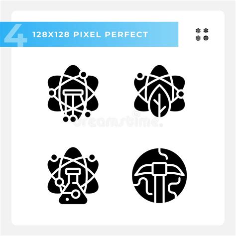 Data Mining With Stem Pixel Perfect Black Glyph Icons Set On White