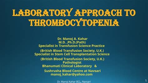 Laboratory Approach To Thrombocytopenia Pptx