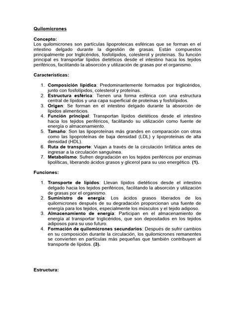 Quilomicrones Pdf
