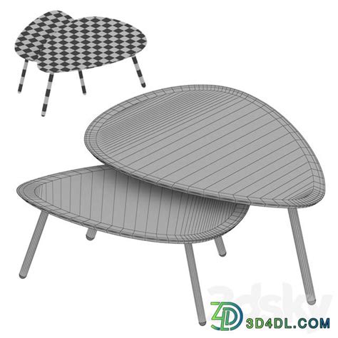 دانلود آبجکت HENDRIX NESTING COFFEE TABLE 3D Models مرجع دانلود آبجکت
