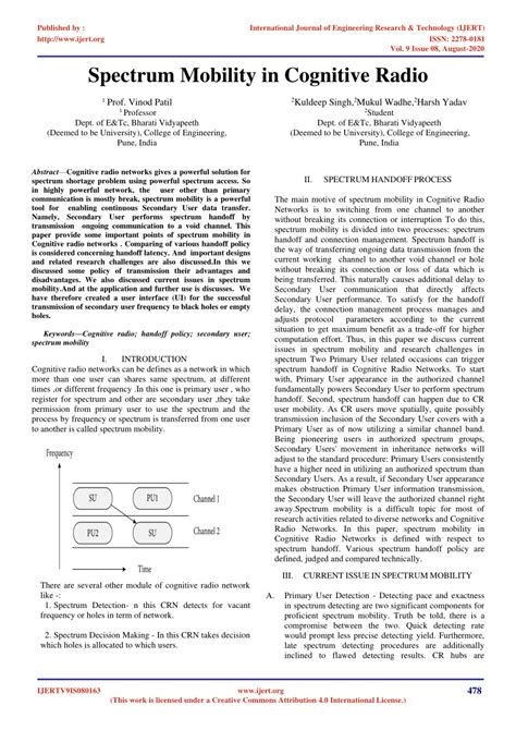 Pdf Spectrum Mobility In Cognitive Radio