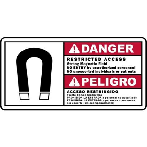Aluminum Mri Danger Restricted Access Sign Rc Imaging