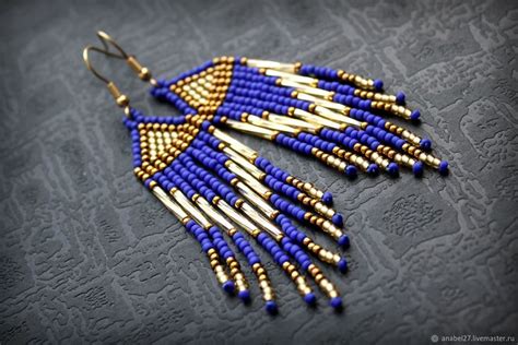 Вечерние сережки в стиле бохо 00522 в интернет магазине на Ярмарке Мастеров Серьги