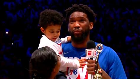 Video Joel Embiid Gets Emotional After His Son Joins Him During His