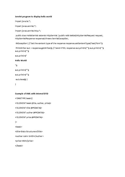 Unit 3 Wt Notes Servlet Programming And Ajax Examples Studocu