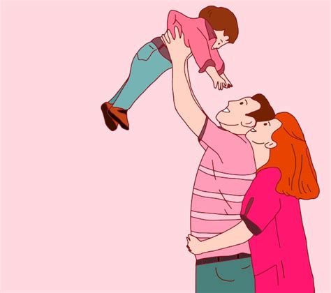 Dibujo animado de familia hombre mujer y niño Vector libre Vector Premium
