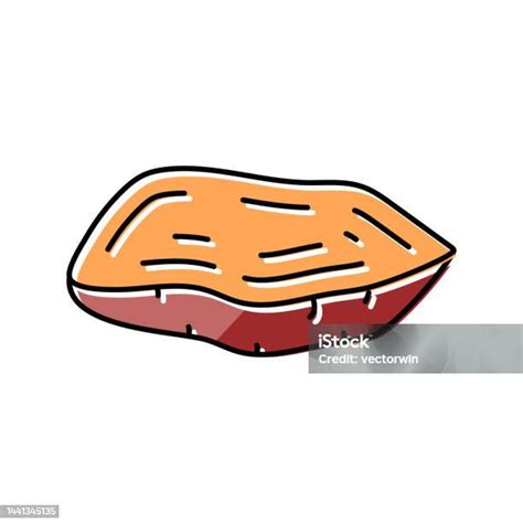 컷 고구마 색상 아이콘 벡터 일러스트 레이 션 구이에 대한 스톡 벡터 아트 및 기타 이미지 구이 굽기 노랑 Istock