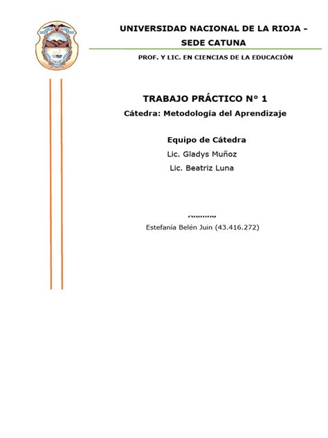 Tp 1 Metodologia Del Aprendizaje Estefania Juink Jj Klj Klj