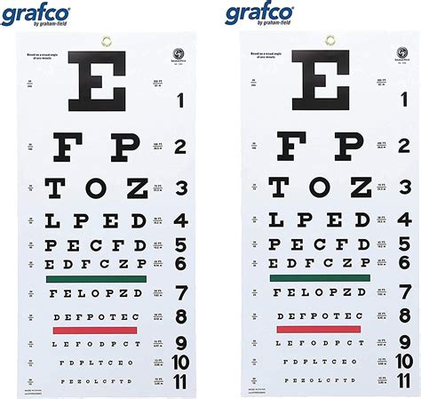 Graham Field Grafco 1240 Snellen Hanging Eye Chart 20 Distance Non