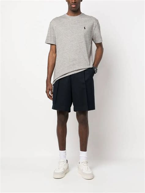 Polo Ralph Lauren Logo Embroidery Cotton T Shirt Grey Farfetch