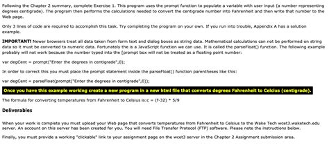 Solved Following The Chapter 2 Summary Complete Exercise 1 Chegg