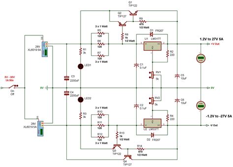 Variable Symmetrical Power Supply 0 30v 5a Circuit Diagram