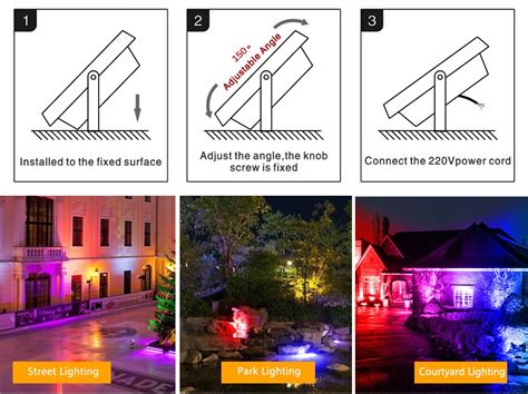 50w Rgb Led Flood Light Ip66 Waterproof 220v Led Spotlight Street