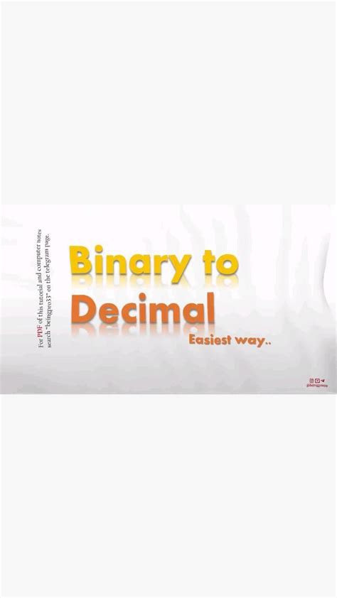Learn Through Animation Binary To Decimal