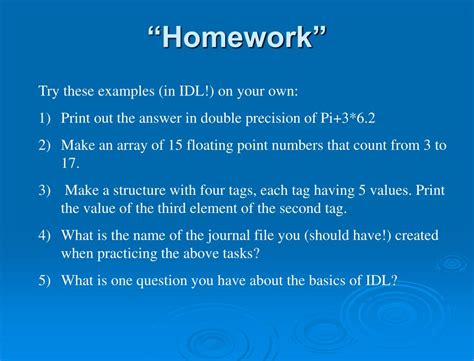 Ppt Idl Tutorial Day Goals Introduce Idl Basics Describe