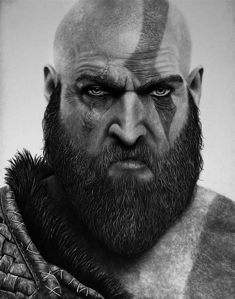 God Of War Kratos Face Drawing