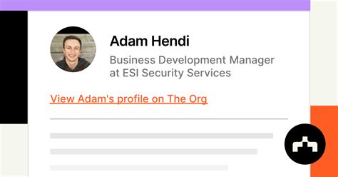 Adam Hendi Business Development Manager At Esi Security Services