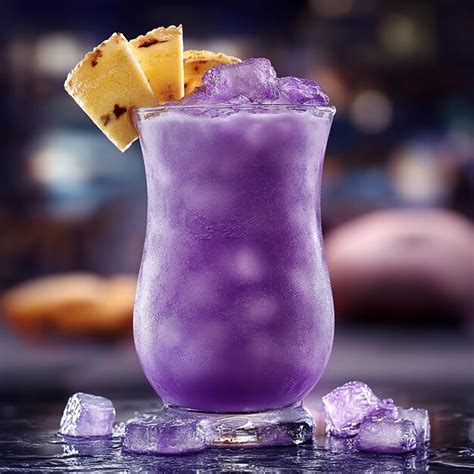 Ube Colada Cocktail Rendering In Glass Premium Ai Generated Image