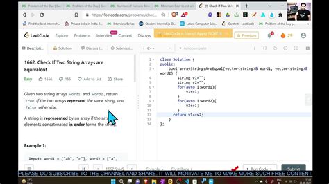 1662 Check If Two String Arrays Are Equivalent Easiest Solution💥😃