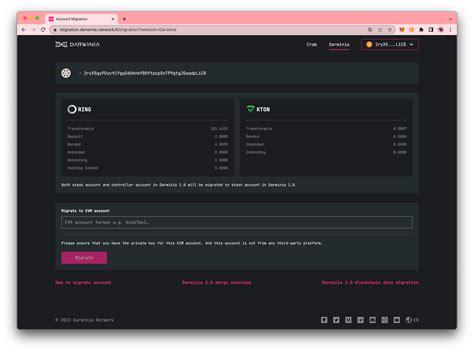 Migrate Generate Account Darwinia Network Documentation