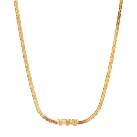 Go Dutch Label Collier Gladde Slang Bewerkte Hartjes Zilver Bol