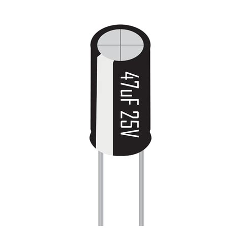 Premium Vector Electrolytic Capacitor On White Background