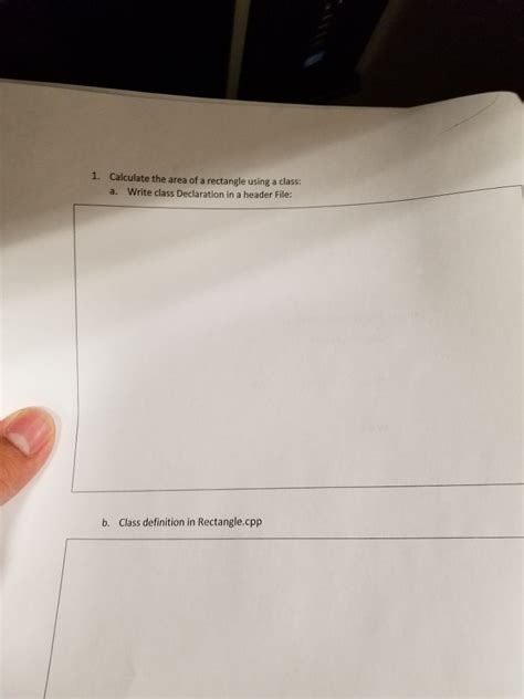 Solved 1 Calculate The Area Of A Rectangle Using A Class A