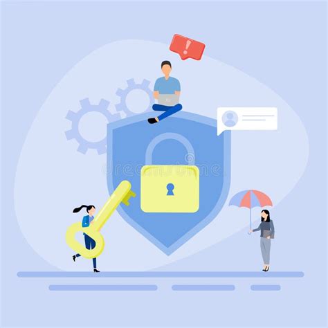 Cybersecurity Concept Data Security Protected Access Control Privacy Data Protection For